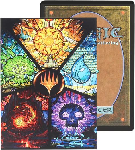 White Blue Black 100ct Matte Tcgmtg Card Art Sleeves