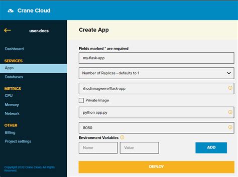 Deploy A Flask App Crane Cloud