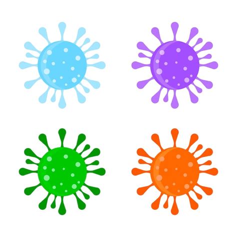 Premium Vector Colored Virus Microbe Collection Biohazard Coronavirus