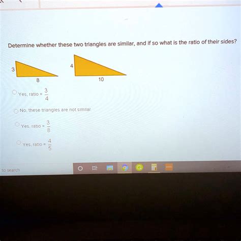 solved please hurry determine whether these two triangles are similar