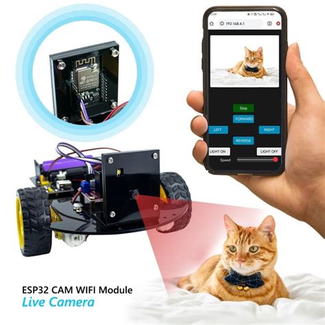 【latest Style】 Lafvin 2wd Smart Robot Car Kit Wifi Esp32 Camera Starter