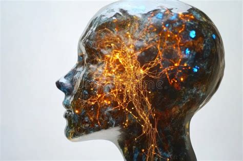 Profile Of A Human Head With Neural Connections And Glowing Synapses Representing Ai And