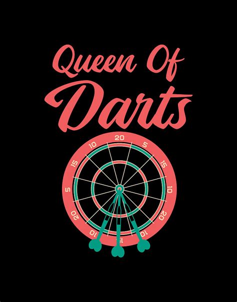 Queen Of Darts Girl Dart Thrower Player Dartboard Digital Art By