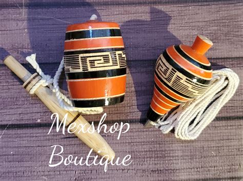 Wooden Spinning Top And Balero Mexican Toys Handmade Toys
