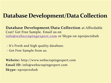 PPT Database Development Data Collection PowerPoint Presentation Free Download ID