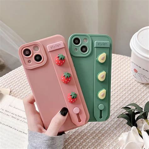 모이몰 갤럭시 S24 S23 S22 S21 S20 노트20 울트라 플러스 밴드 스트랩 귀여운 과일 파츠 슬림 실리콘 범퍼 핸드폰 거치대 케이스