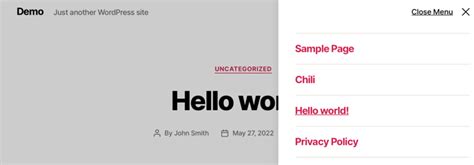 how to create a vertical navigation menu in wordpress
