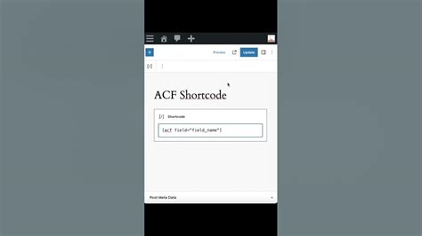 Use Of Acf Shortcode Advanced Custom Fields Shortcode Shorts