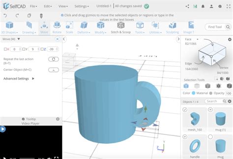 learn selfcad 3d modeling design a mug custom maker pro