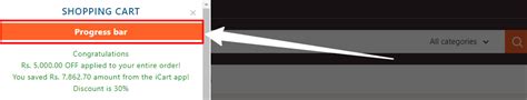 Guide On Progress Bar Widget Of Icart Cart Drawer Cart Upsell