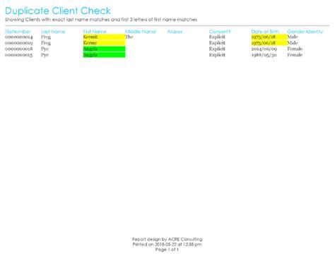 Duplicate Name Search Acre Consulting