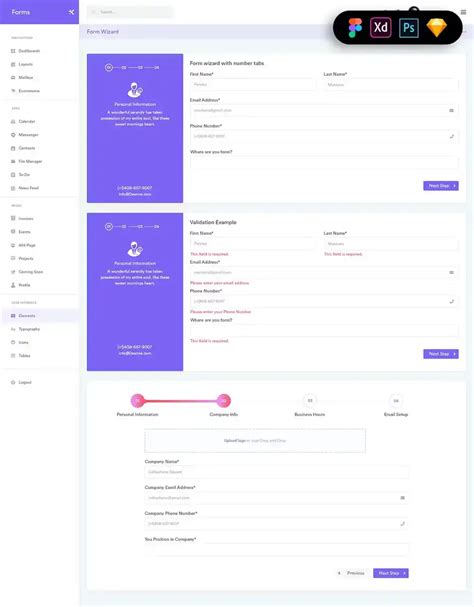 رابط کاربری داشبورد مدیریت forms widgets dashboard ui kit