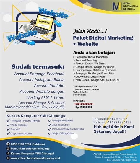 Belajar Web Desain Langsung Punya Website Dan Bisa Memaintain Website Sendiri Di Kursus Komputer