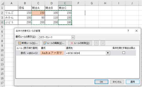 【excelの条件付き書式】複数のセルに簡単に数式を設定する方法【相対参照】 Table Station