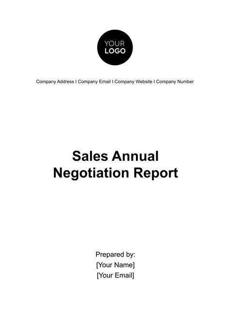 Free Sales Annual Negotiation Report Template To Edit Online