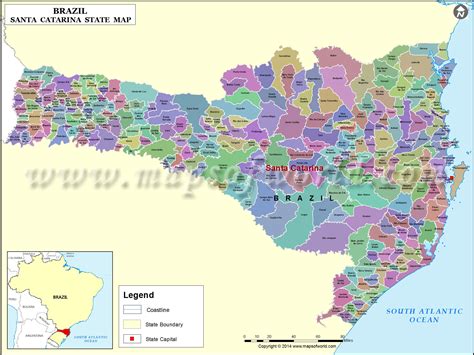 Mapa De Santa Catarina Estado De Santa Catarina Brasil