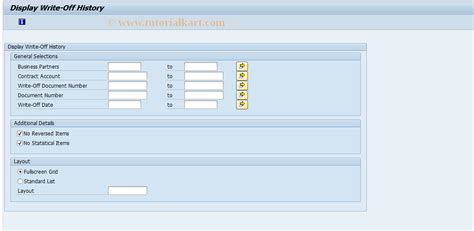 FP H SAP Tcode Display Write Off History