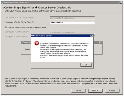 Vcenter 60 Upgrade Error Source Vcenter Server Schema Validation Found An Issue Techcrumble
