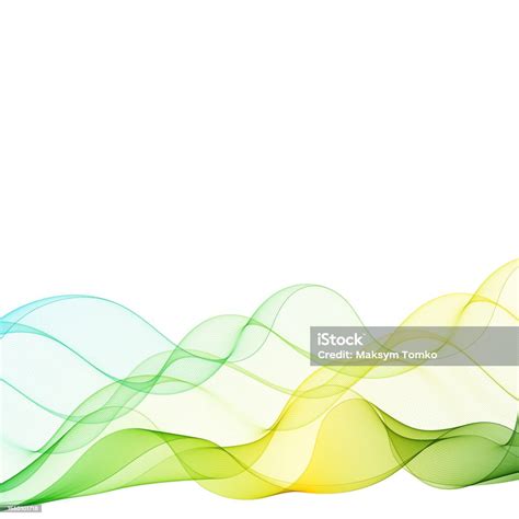 흰색 배경에 격리 된 다채로운 디자인 요소 그라데이션 웨이브 라인 추상 투명 부드러운 물결 모양의 수평 곡선 선 Eps 10