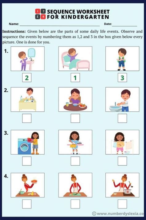 Sequence Sheets For Kindergarten Printable Pdf Template