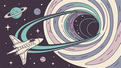 Spaceship Flying Through Space Interstellar Travel And Sci Fi Theme Vector Design Generative Ai