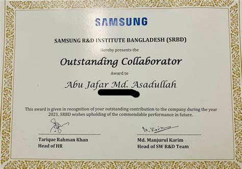 Abu Jafar Md Asadullah On Linkedin Latepost Closing2021 Achievement Outstandingcollaborator