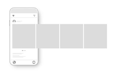 Smartphone With Carousel Interface Post On Social Network Social Media Design Concept Vector