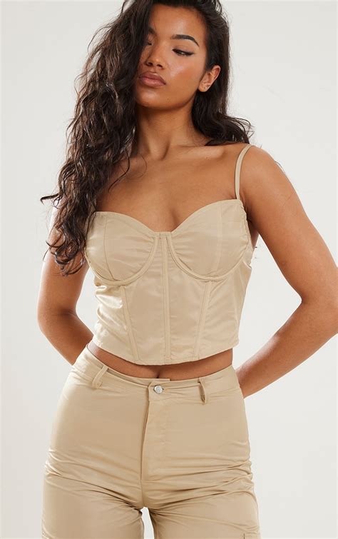 Stone Nylon Strappy Corset Top Co Ords Plt Ire