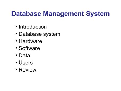 Lecture 01 Overview Of Dbms Ppt
