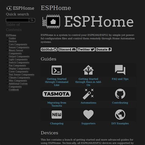 esphome docs dark