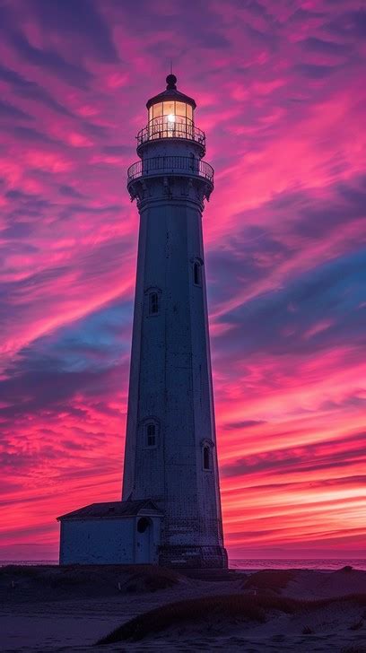 Free Lighthouse At Sunset Image Lighthouse Sunset Waves Download
