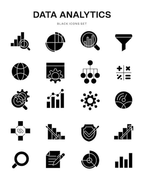 Premium Vector Data Analytics Development Web Icon Black Icons Collection