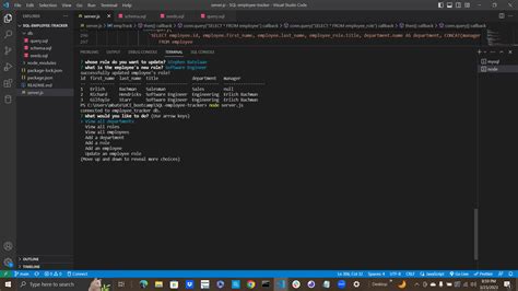 GitHub Sbatelaan SQL Employee Tracker