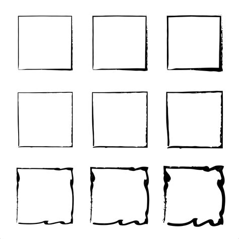 Premium Vector Hand Drawn Frames Handdrawn Square Frame Rectangular Shapes
