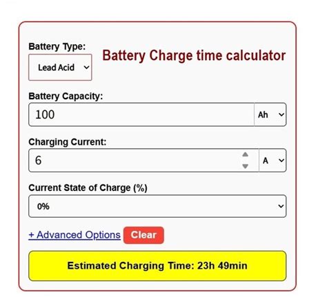 Battery Charging Time Calculator Battery Charging Time