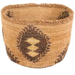 Woven Basket With African Design Native American Style Basket Native
