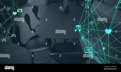 Image Of Globes With Connections And Data Processing Over Office Stock Photo Alamy