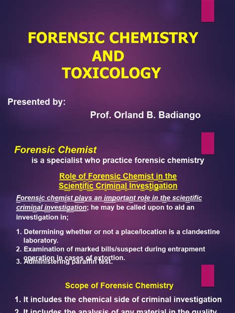 Introduction To Forensic Chemistry Pptx Lecture For Board Pdf Witness Hair