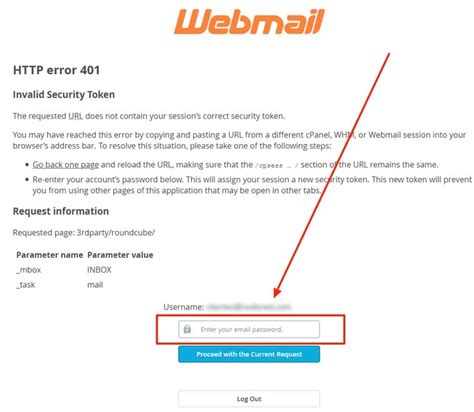 Error 401 Token De Seguridad No Válido En Webmail Soluciones Neubox
