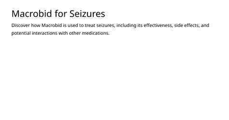 Macrobid For Seizures Meds Is