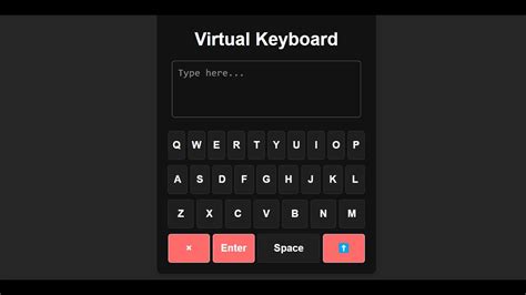 Virtual Keyboard With Html Css Js Youtube