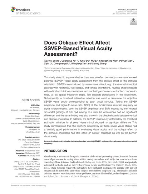Pdf Does Oblique Effect Affect Ssvep Based Visual Acuity Assessment