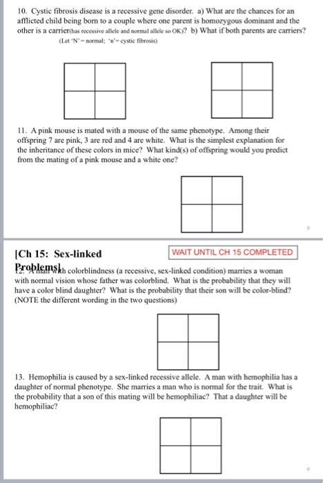 Solved Ch Genetics Problems Set Name Table If A Chegg Com