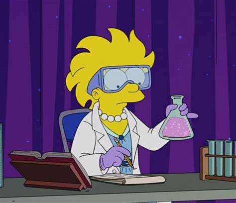 The Simpsons Is Doing Some Science Work On His Laptop And Holding A