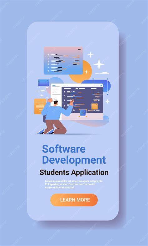premium vector web developer creating program code development of