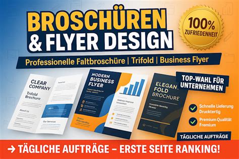 Gestalte Faltbroschüren Trifold Broschüren Flyer Design Unternehmensbroschüren By Hannah