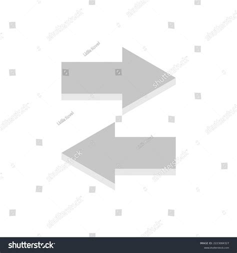 Right Left Arrows Icon Gray Arrows Stock Vector Royalty Free