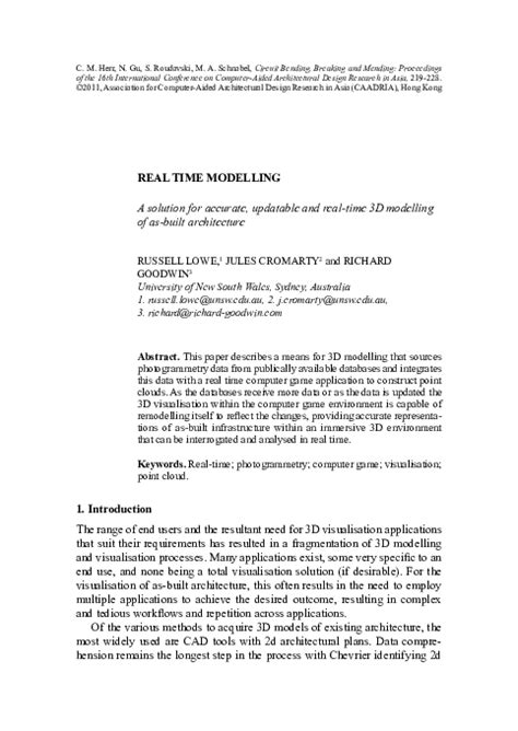 pdf real time modelling a solution for accurate updatable and real