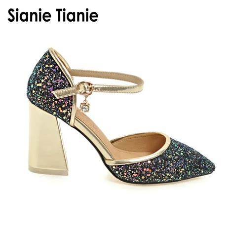 Sianie Tianie/ г.; Летние блестящие туфли с блестками; пикантные ...