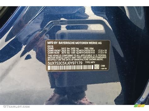 2018 X3 Color Code C1m For Phytonic Blue Metallic Photo 126199424